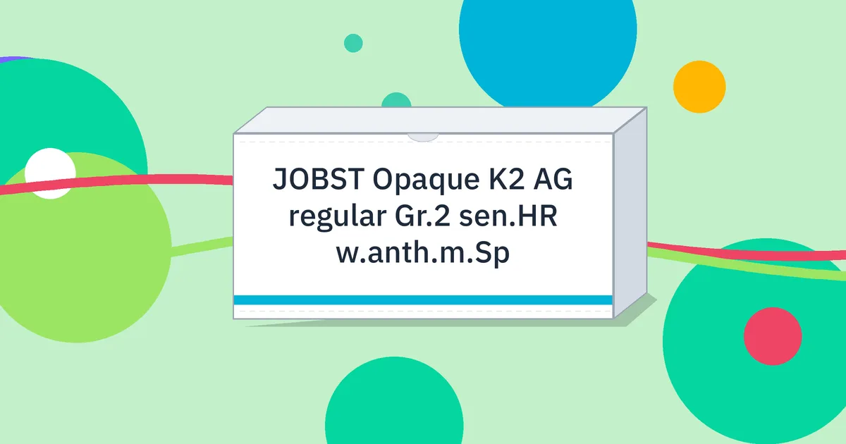 Symbolbild: Packung mit der Aufschrift JOBST Opaque K2 AG regular Gr.2 sen.HR w.anth.m.Sp (PZN 16279866) – Verfügbarkeit und Bezug in Apotheken in Frankfurt am Main
