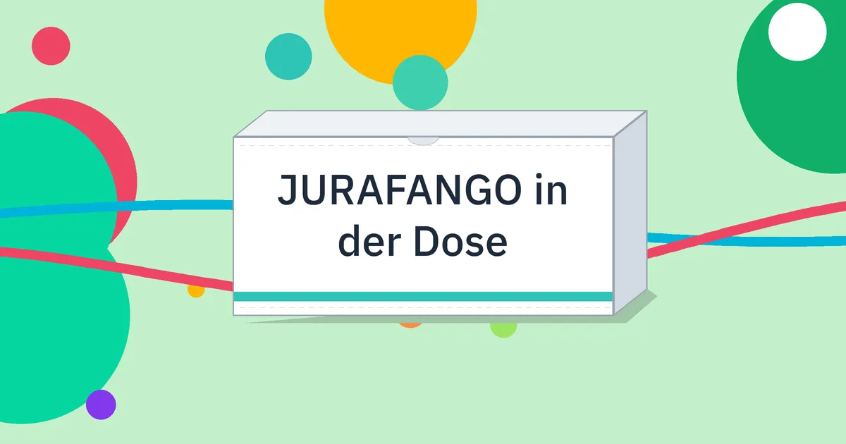 Symbolbild: Packung mit der Aufschrift JURAFANGO in der Dose (PZN 05395575) – Verfügbarkeit und Bezug in Apotheken in Frankfurt am Main