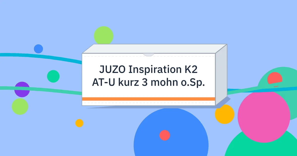 Symbolbild: Packung mit der Aufschrift JUZO Inspiration K2 AT-U kurz 3 mohn o.Sp. (PZN 14929001) – Verfügbarkeit und Bezug in Apotheken in Frankfurt am Main