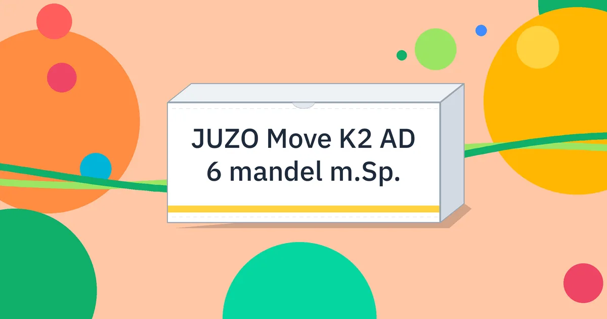 Symbolbild: Packung mit der Aufschrift JUZO Move K2 AD 6 mandel m.Sp. (PZN 16340844) – Verfügbarkeit und Bezug in Apotheken in Frankfurt am Main
