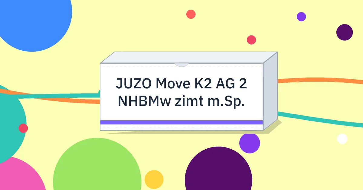 Symbolbild: Packung mit der Aufschrift JUZO Move K2 AG 2 NHBMw zimt m.Sp. (PZN 18523520) – Verfügbarkeit und Bezug in Apotheken in Frankfurt am Main