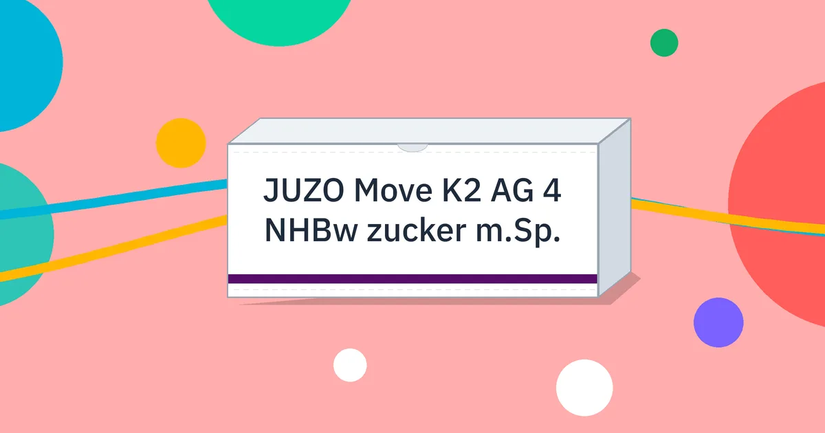 Symbolbild: Packung mit der Aufschrift JUZO Move K2 AG 4 NHBw zucker m.Sp. (PZN 18523046) – Verfügbarkeit und Bezug in Apotheken in Frankfurt am Main