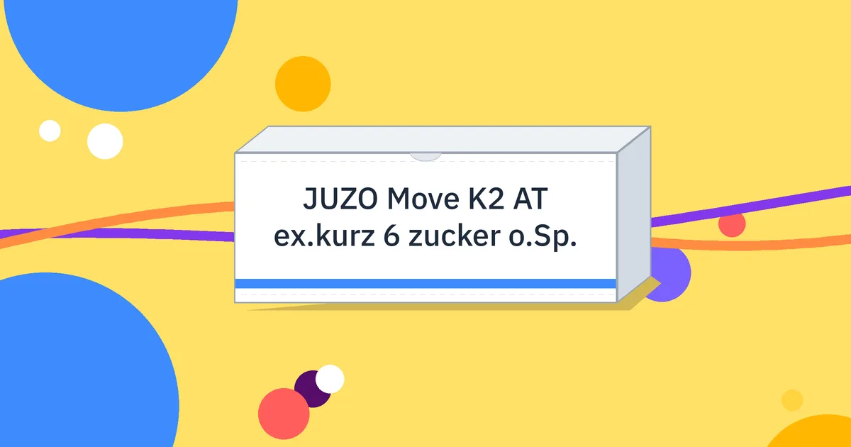 Symbolbild: Packung mit der Aufschrift JUZO Move K2 AT ex.kurz 6 zucker o.Sp. (PZN 20672115) – Verfügbarkeit und Bezug in Apotheken in Frankfurt am Main