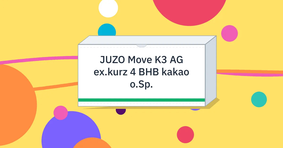 Symbolbild: Packung mit der Aufschrift JUZO Move K3 AG ex.kurz 4 BHB kakao o.Sp. (PZN 18597501) – Verfügbarkeit und Bezug in Apotheken in Frankfurt am Main