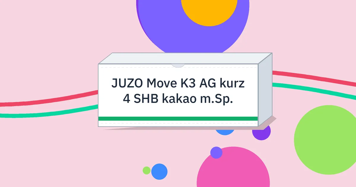 Symbolbild: Packung mit der Aufschrift JUZO Move K3 AG kurz 4 SHB kakao m.Sp. (PZN 18591332) – Verfügbarkeit und Bezug in Apotheken in Frankfurt am Main