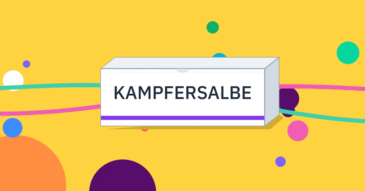 Symbolbild: Packung mit der Aufschrift KAMPFERSALBE (PZN 18424456) – Verfügbarkeit und Bezug in Apotheken in Frankfurt am Main