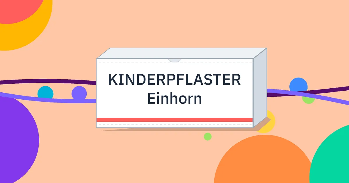 Symbolbild: Packung mit der Aufschrift KINDERPFLASTER Einhorn (PZN 13584161) – Verfügbarkeit und Bezug in Apotheken in Frankfurt am Main