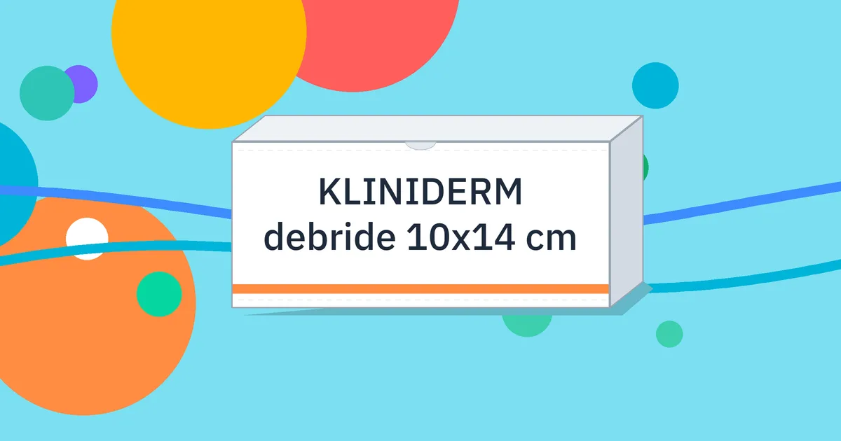 Symbolbild: Packung mit der Aufschrift KLINIDERM debride 10x14 cm (PZN 18365558) – Verfügbarkeit und Bezug in Apotheken in Frankfurt am Main