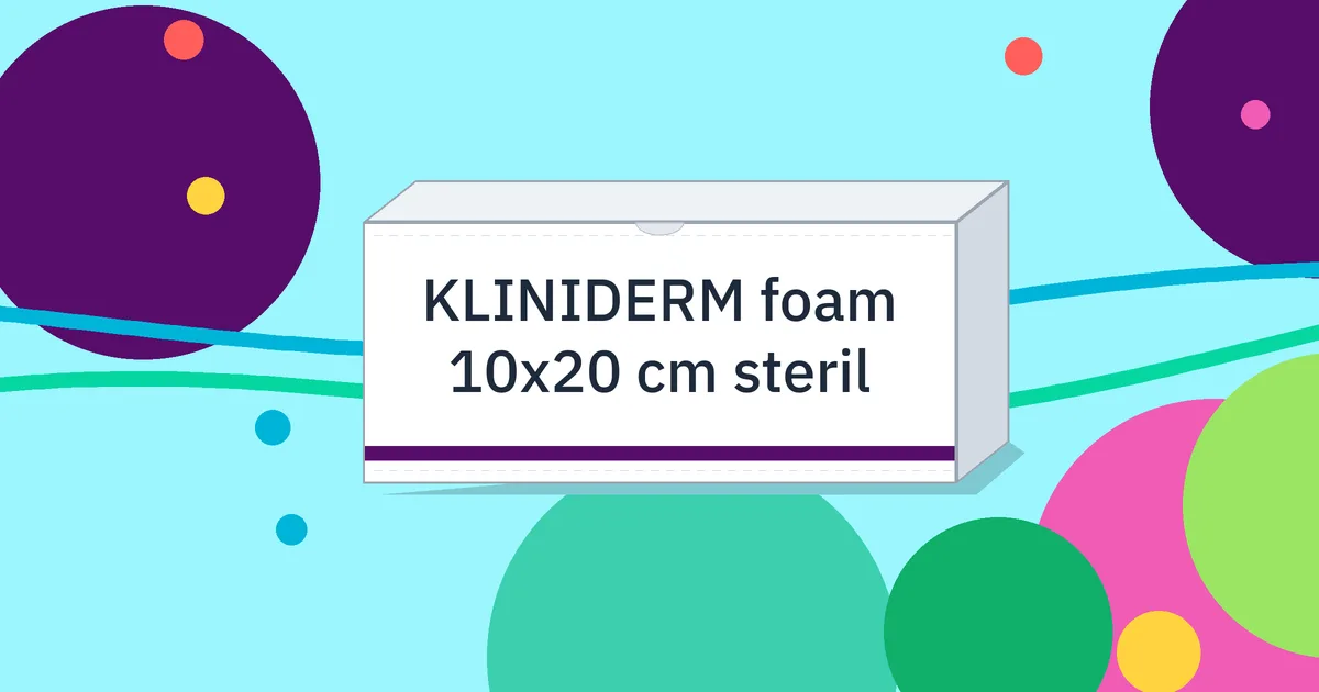Symbolbild: Packung mit der Aufschrift KLINIDERM foam 10x20 cm steril (PZN 19898096) – Verfügbarkeit und Bezug in Apotheken in Frankfurt am Main