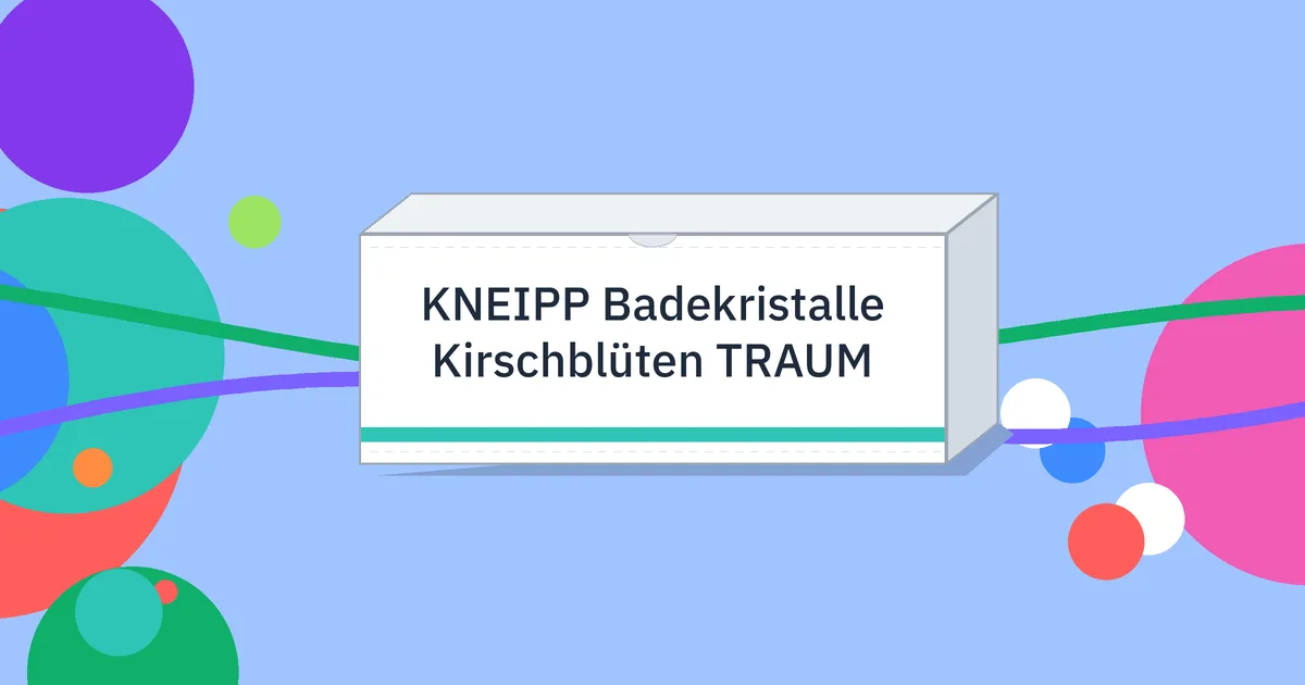 Symbolbild: Packung mit der Aufschrift KNEIPP Badekristalle Kirschblüten TRAUM (PZN 19541997) – Verfügbarkeit und Bezug in Apotheken in Frankfurt am Main