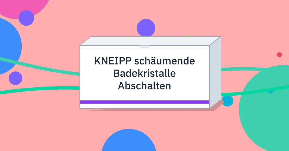 Symbolbild: Packung mit der Aufschrift KNEIPP schäumende Badekristalle Abschalten (PZN 17604110) – Verfügbarkeit und Bezug in Apotheken in Frankfurt am Main