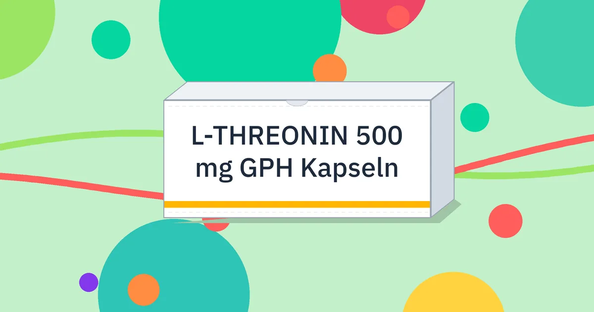 Symbolbild: Packung mit der Aufschrift L-THREONIN 500 mg GPH Kapseln (PZN 09918805) – Verfügbarkeit und Bezug in Apotheken in Frankfurt am Main
