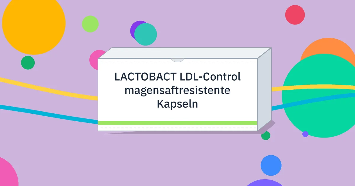 Symbolbild: Packung mit der Aufschrift LACTOBACT LDL-Control magensaftresistente Kapseln (PZN 13502016) – Verfügbarkeit und Bezug in Apotheken in Frankfurt am Main