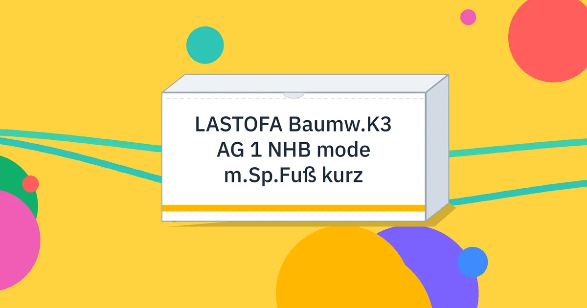 Symbolbild: Packung mit der Aufschrift LASTOFA Baumw.K3 AG 1 NHB mode m.Sp.Fuß kurz (PZN 01954397) – Verfügbarkeit und Bezug in Apotheken in Frankfurt am Main