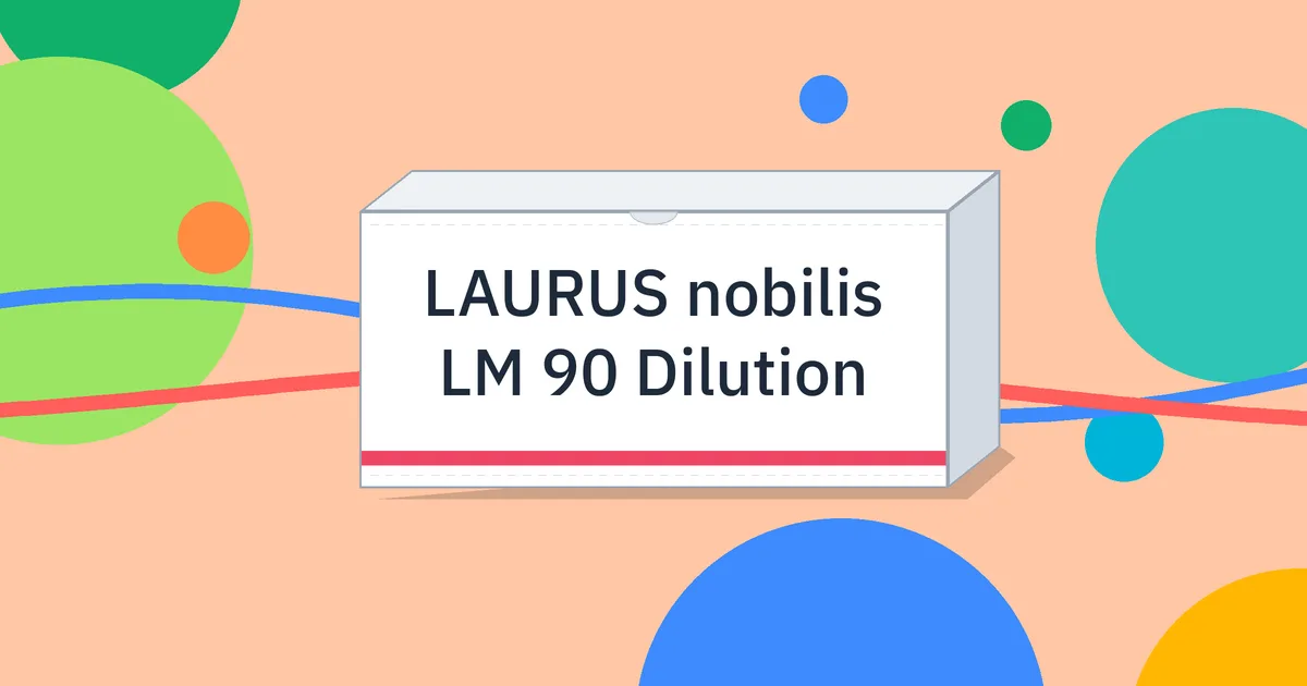 Symbolbild: Packung mit der Aufschrift LAURUS nobilis LM 90 Dilution (PZN 13524785) – Verfügbarkeit und Bezug in Apotheken in Frankfurt am Main