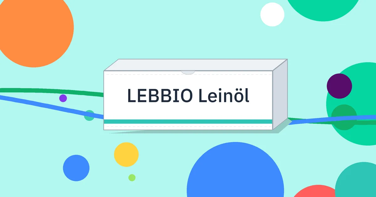 Symbolbild: Packung mit der Aufschrift LEBBIO Leinöl (PZN 19672104) – Verfügbarkeit und Bezug in Apotheken in Frankfurt am Main