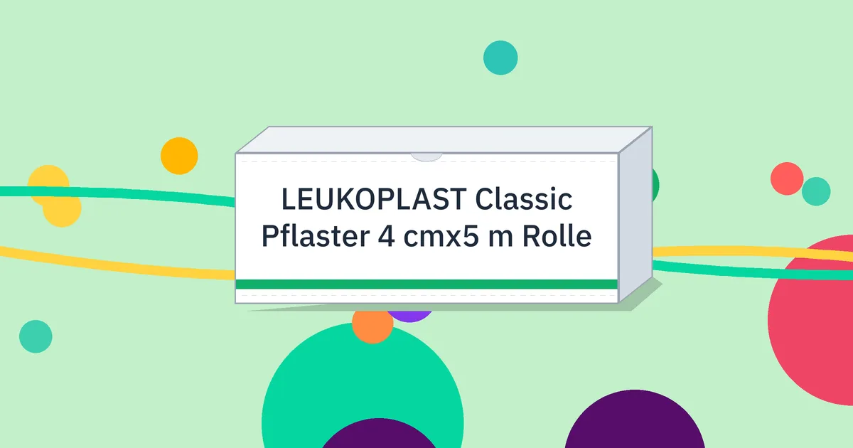 Symbolbild: Packung mit der Aufschrift LEUKOPLAST Classic Pflaster 4 cmx5 m Rolle (PZN 13838199) – Verfügbarkeit und Bezug in Apotheken in Frankfurt am Main