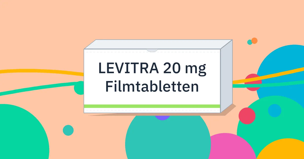 Symbolbild: Packung mit der Aufschrift LEVITRA 20 mg Filmtabletten (PZN 03650537) – Verfügbarkeit und Bezug in Apotheken in Frankfurt am Main