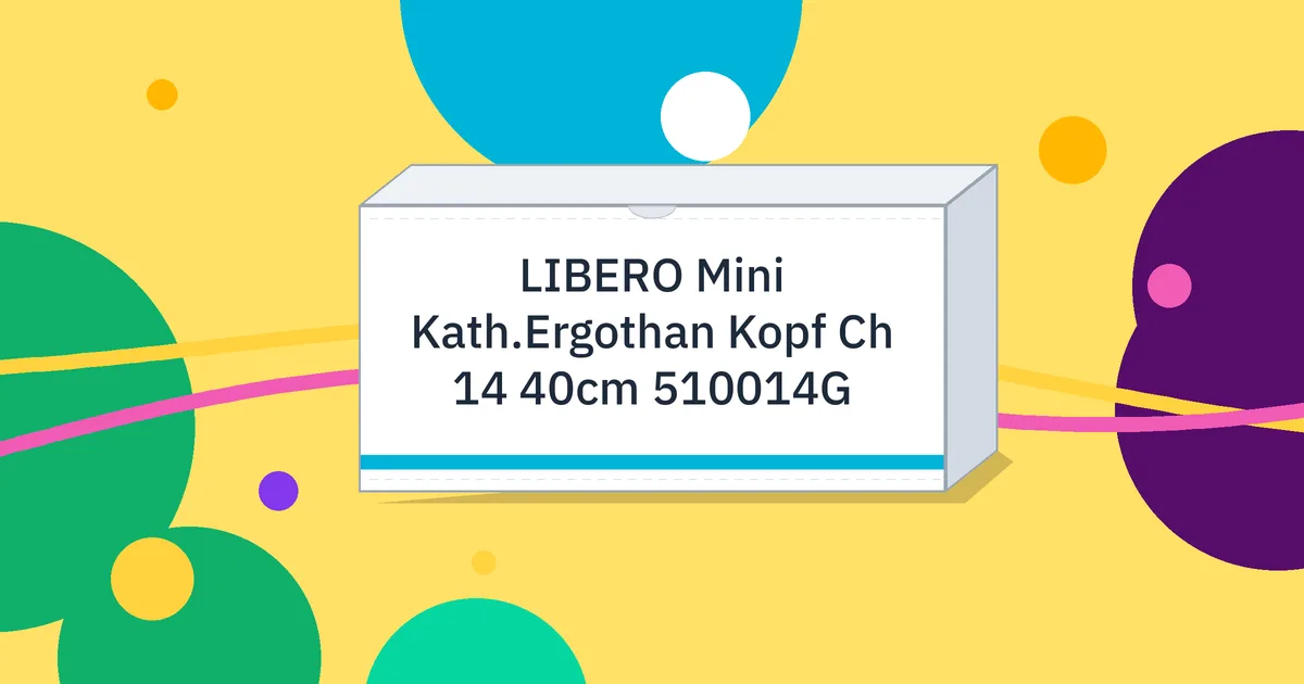 Symbolbild: Packung mit der Aufschrift LIBERO Mini Kath.Ergothan Kopf Ch 14 40cm 510014G (PZN 06629325) – Verfügbarkeit und Bezug in Apotheken in Frankfurt am Main