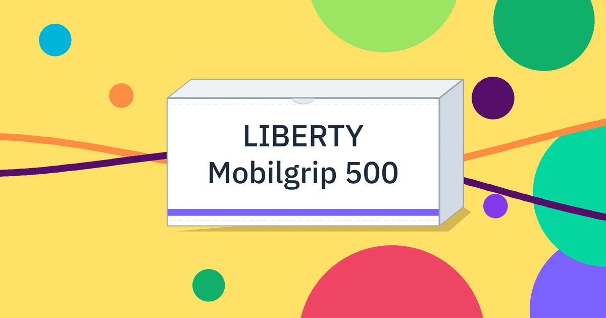 Symbolbild: Packung mit der Aufschrift LIBERTY Mobilgrip 500 (PZN 09069364) – Verfügbarkeit und Bezug in Apotheken in Frankfurt am Main
