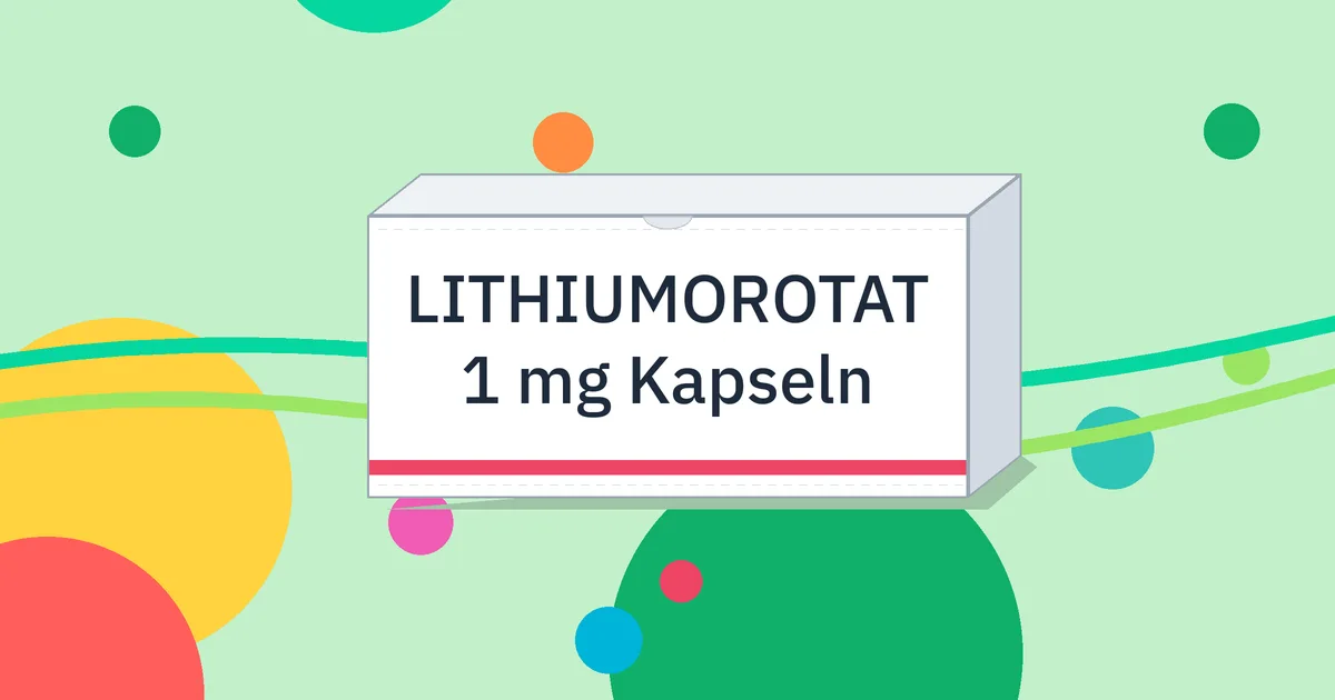 Symbolbild: Packung mit der Aufschrift LITHIUMOROTAT 1 mg Kapseln (PZN 20349472) – Verfügbarkeit und Bezug in Apotheken in Frankfurt am Main