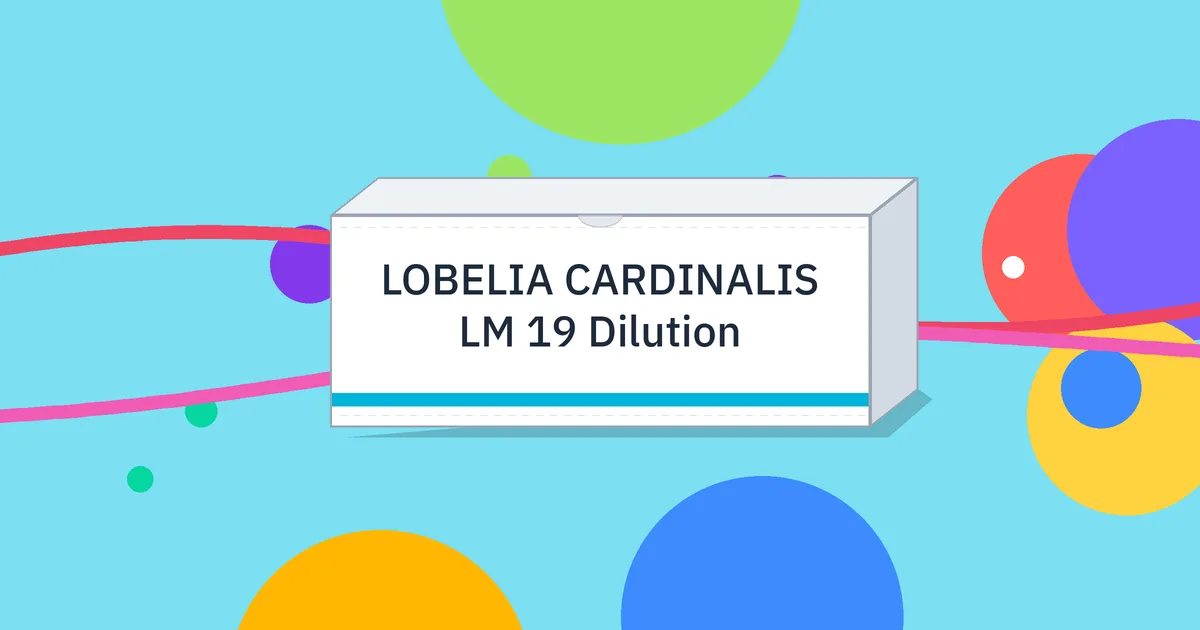 Symbolbild: Packung mit der Aufschrift LOBELIA CARDINALIS LM 19 Dilution (PZN 13532997) – Verfügbarkeit und Bezug in Apotheken in Frankfurt am Main