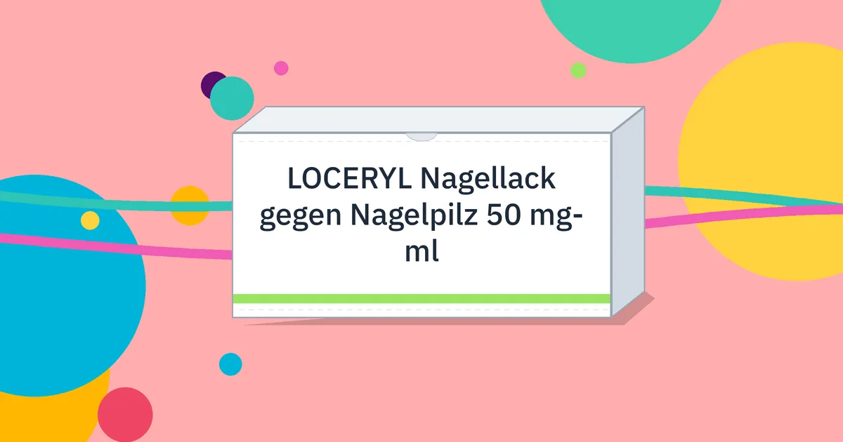 Symbolbild: Packung mit der Aufschrift LOCERYL Nagellack gegen Nagelpilz 50 mg-ml (PZN 15748460) – Verfügbarkeit und Bezug in Apotheken in Frankfurt am Main