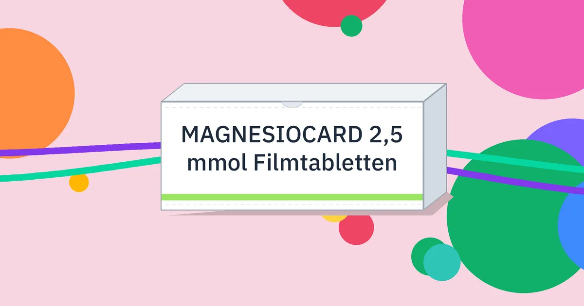 Symbolbild: Packung mit der Aufschrift MAGNESIOCARD 2,5 mmol Filmtabletten (PZN 05359504) – Verfügbarkeit und Bezug in Apotheken in Frankfurt am Main