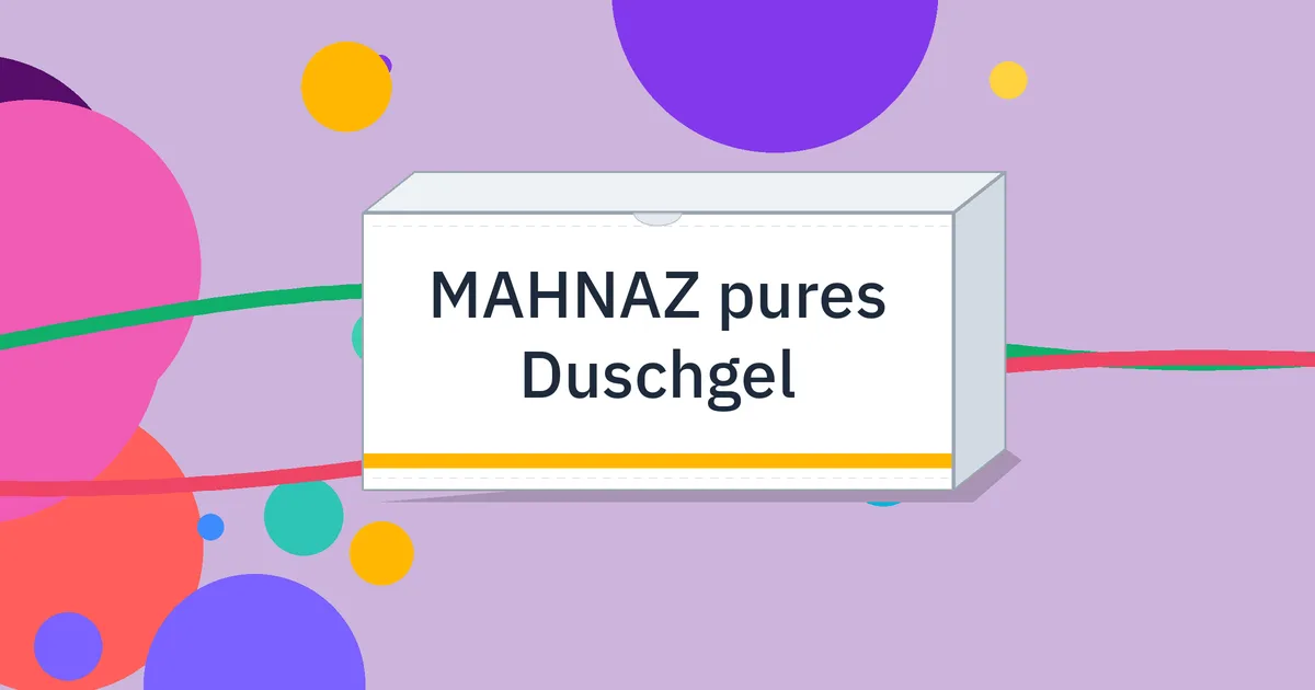 Symbolbild: Packung mit der Aufschrift MAHNAZ pures Duschgel (PZN 10314248) – Verfügbarkeit und Bezug in Apotheken in Frankfurt am Main