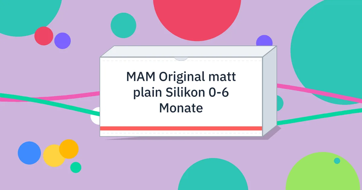Symbolbild: Packung mit der Aufschrift MAM Original matt plain Silikon 0-6 Monate (PZN 18889379) – Verfügbarkeit und Bezug in Apotheken in Frankfurt am Main
