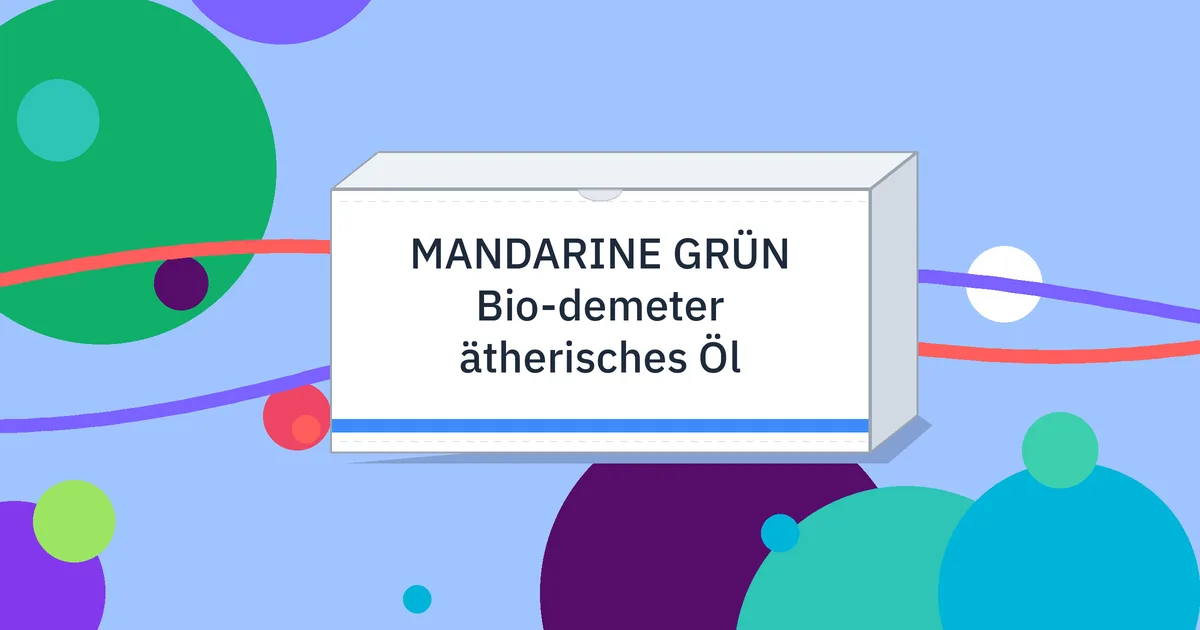 Symbolbild: Packung mit der Aufschrift MANDARINE GRÜN Bio-demeter ätherisches Öl (PZN 16660023) – Verfügbarkeit und Bezug in Apotheken in Frankfurt am Main