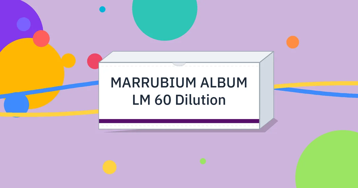 Symbolbild: Packung mit der Aufschrift MARRUBIUM ALBUM LM 60 Dilution (PZN 13602166) – Verfügbarkeit und Bezug in Apotheken in Frankfurt am Main