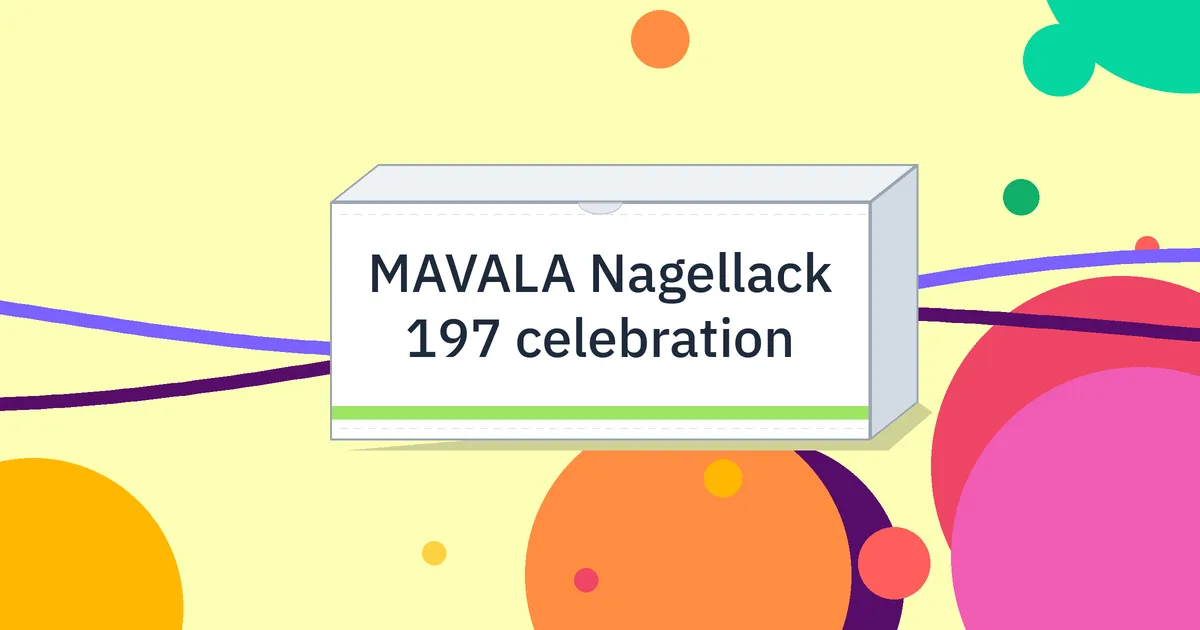 Symbolbild: Packung mit der Aufschrift MAVALA Nagellack 197 celebration (PZN 12457325) – Verfügbarkeit und Bezug in Apotheken in Frankfurt am Main