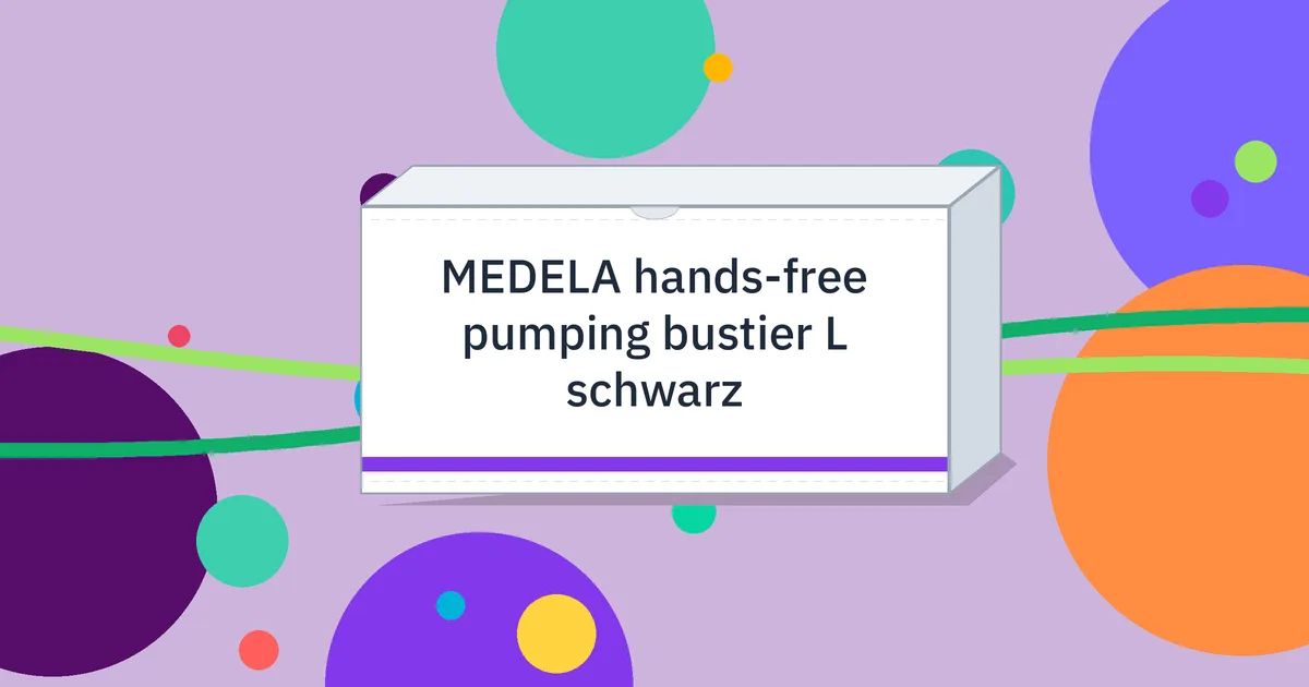 Symbolbild: Packung mit der Aufschrift MEDELA hands-free pumping bustier L schwarz (PZN 18269139) – Verfügbarkeit und Bezug in Apotheken in Frankfurt am Main