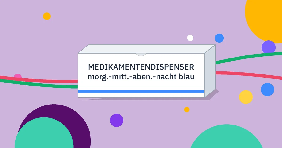 Symbolbild: Packung mit der Aufschrift MEDIKAMENTENDISPENSER morg.-mitt.-aben.-nacht blau (PZN 01333212) – Verfügbarkeit und Bezug in Apotheken in Frankfurt am Main
