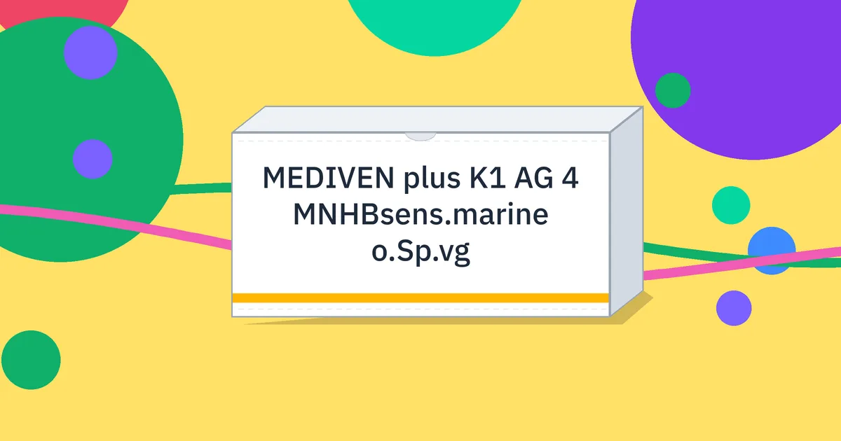 Symbolbild: Packung mit der Aufschrift MEDIVEN plus K1 AG 4 MNHBsens.marine o.Sp.vg (PZN 15917879) – Verfügbarkeit und Bezug in Apotheken in Frankfurt am Main