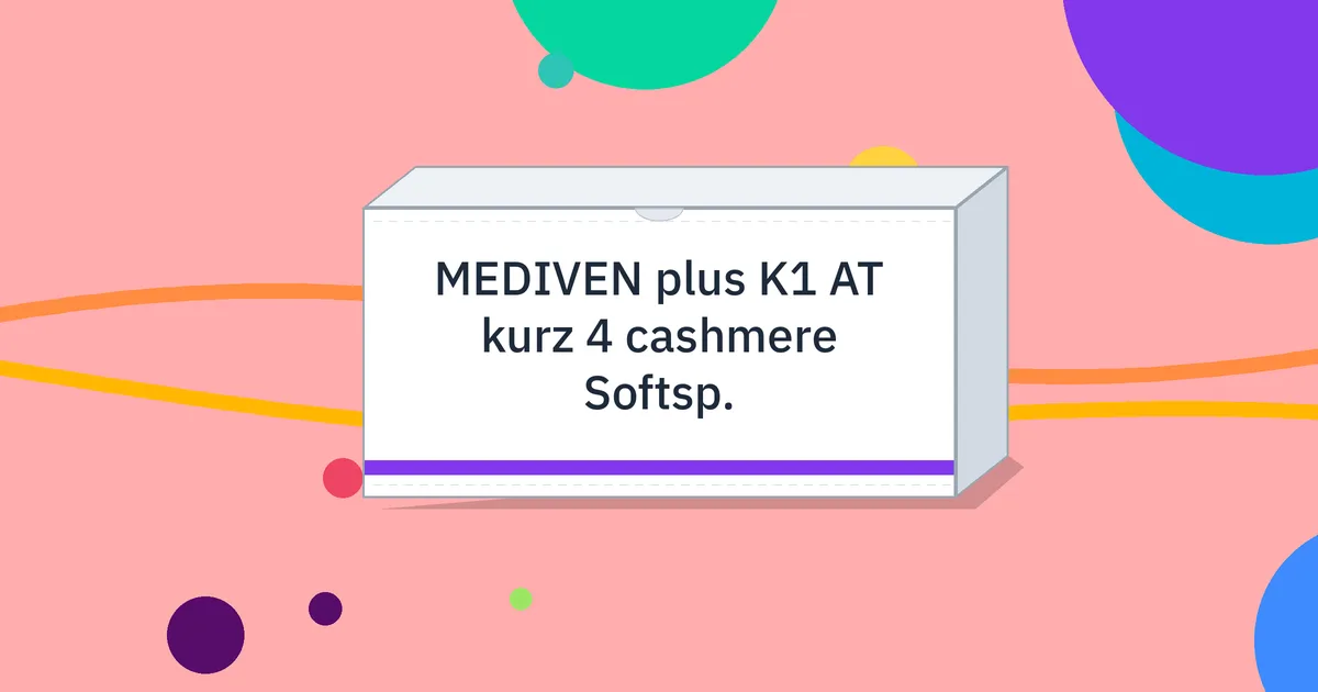 Symbolbild: Packung mit der Aufschrift MEDIVEN plus K1 AT kurz 4 cashmere Softsp. (PZN 15026494) – Verfügbarkeit und Bezug in Apotheken in Frankfurt am Main