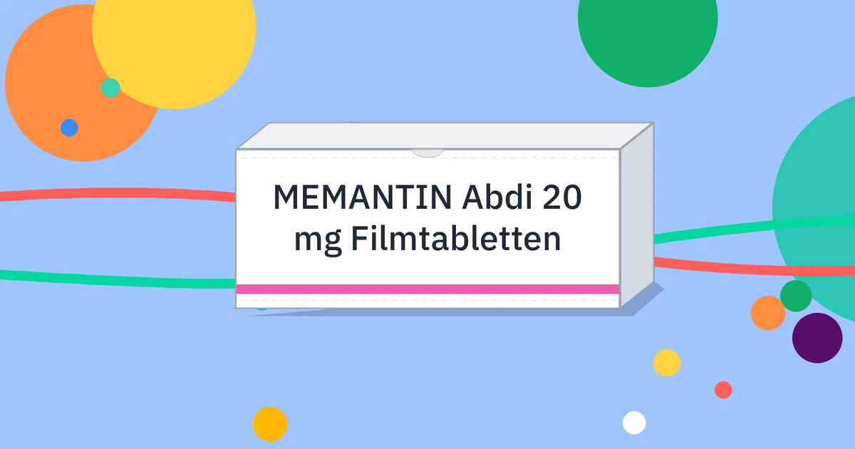 Symbolbild: Packung mit der Aufschrift MEMANTIN Abdi 20 mg Filmtabletten (PZN 17570859) – Verfügbarkeit und Bezug in Apotheken in Frankfurt am Main