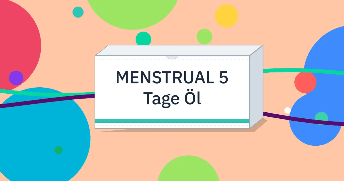 Symbolbild: Packung mit der Aufschrift MENSTRUAL 5 Tage Öl (PZN 12144572) – Verfügbarkeit und Bezug in Apotheken in Frankfurt am Main