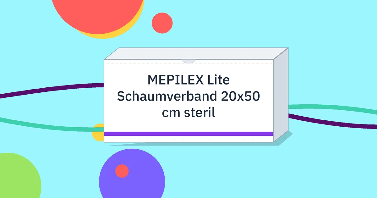 Symbolbild: Packung mit der Aufschrift MEPILEX Lite Schaumverband 20x50 cm steril (PZN 11152233) – Verfügbarkeit und Bezug in Apotheken in Frankfurt am Main