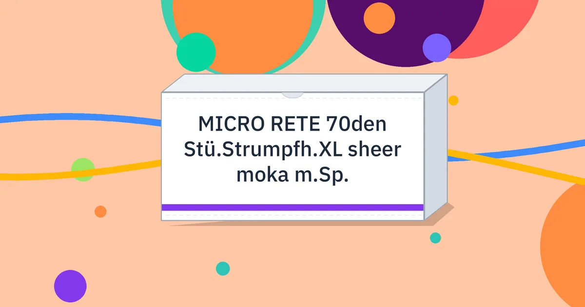 Symbolbild: Packung mit der Aufschrift MICRO RETE 70den Stü.Strumpfh.XL sheer moka m.Sp. (PZN 06450394) – Verfügbarkeit und Bezug in Apotheken in Frankfurt am Main