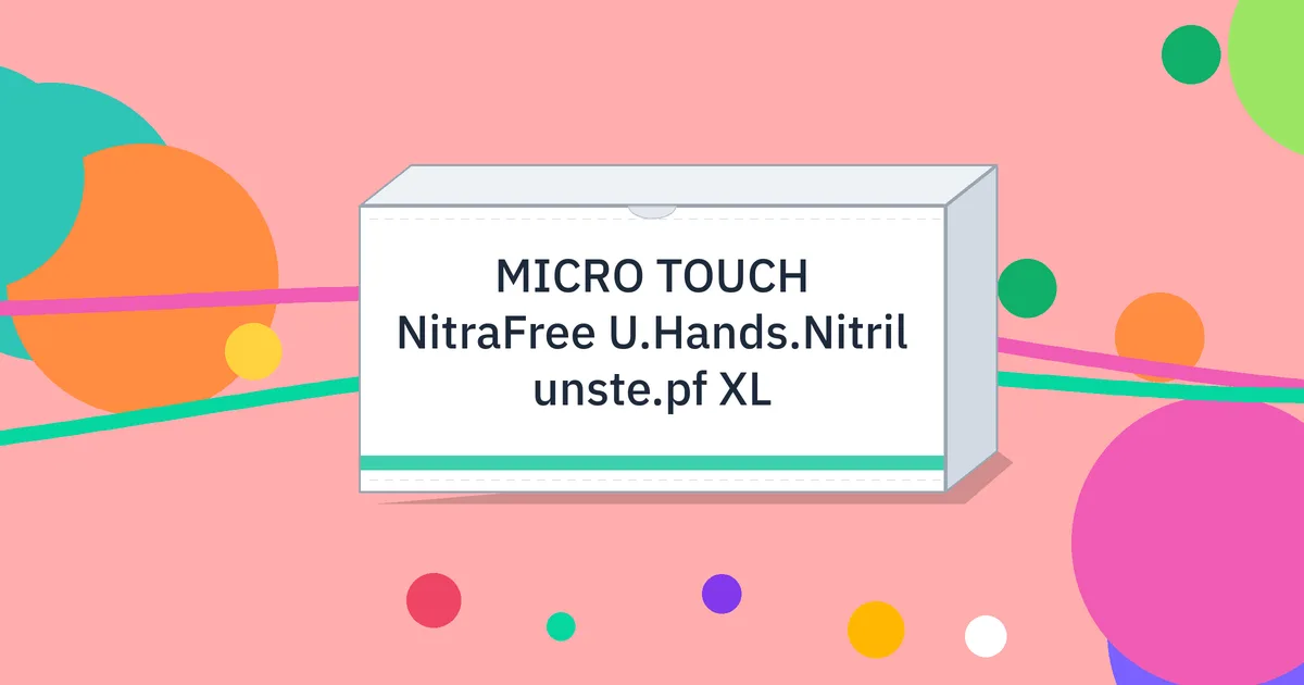 Symbolbild: Packung mit der Aufschrift MICRO TOUCH NitraFree U.Hands.Nitril unste.pf XL (PZN 18387666) – Verfügbarkeit und Bezug in Apotheken in Frankfurt am Main