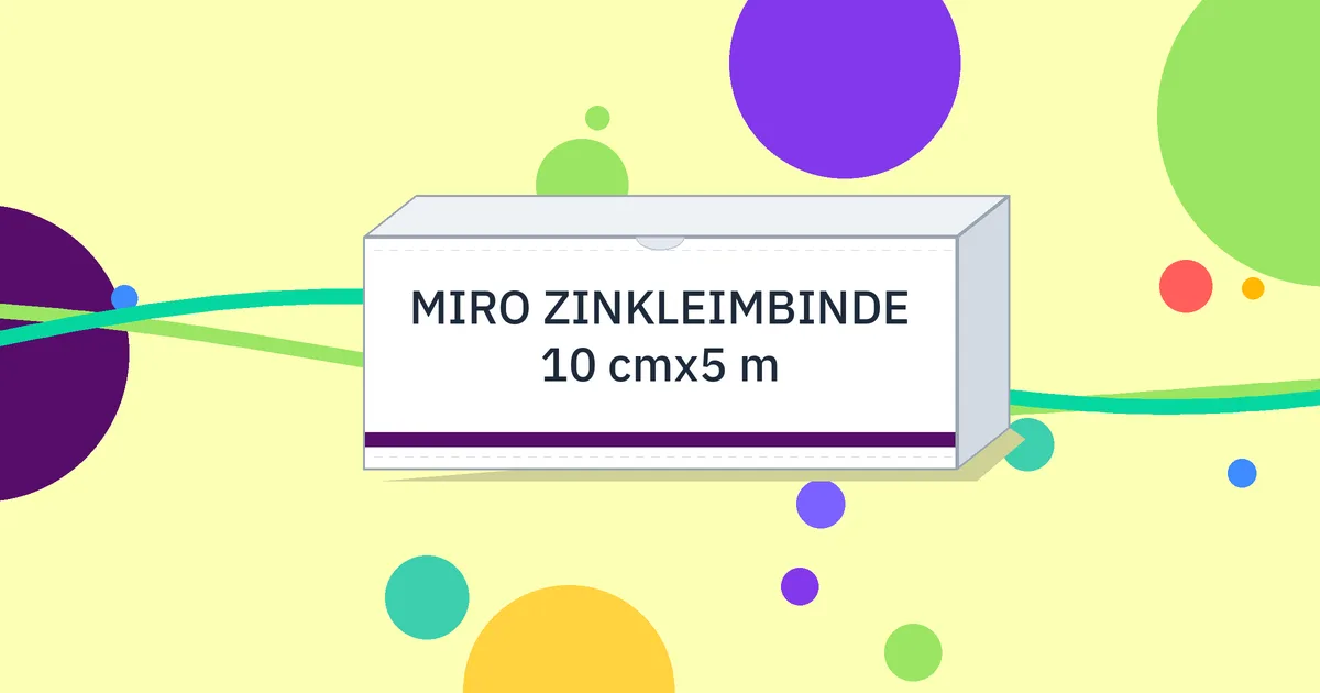 Symbolbild: Packung mit der Aufschrift MIRO ZINKLEIMBINDE 10 cmx5 m (PZN 00216088) – Verfügbarkeit und Bezug in Apotheken in Frankfurt am Main