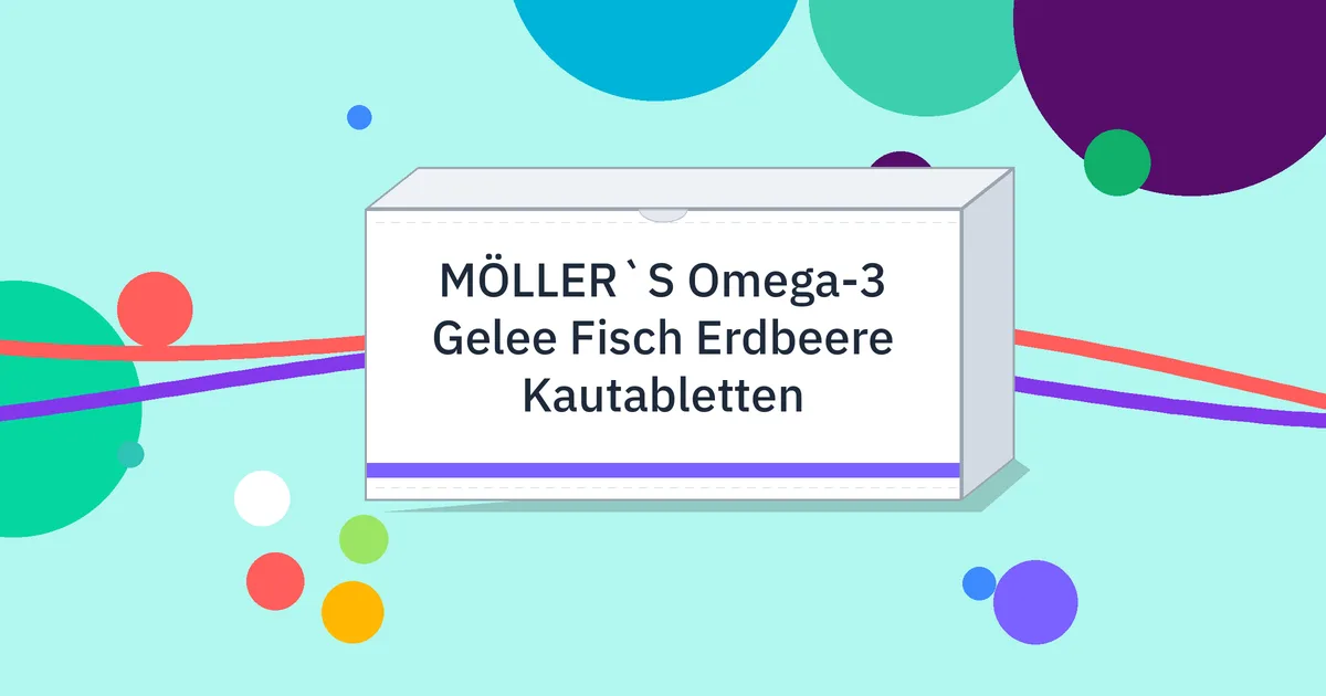 Symbolbild: Packung mit der Aufschrift MÖLLER`S Omega-3 Gelee Fisch Erdbeere Kautabletten (PZN 16006909) – Verfügbarkeit und Bezug in Apotheken in Frankfurt am Main