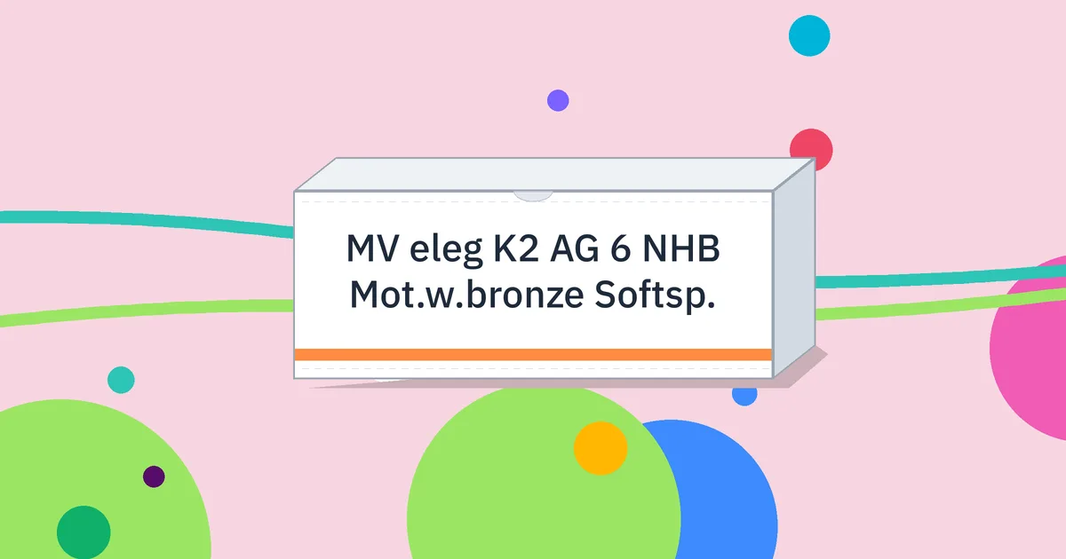 Symbolbild: Packung mit der Aufschrift MV eleg K2 AG 6 NHB Mot.w.bronze Softsp. (PZN 15727110) – Verfügbarkeit und Bezug in Apotheken in Frankfurt am Main