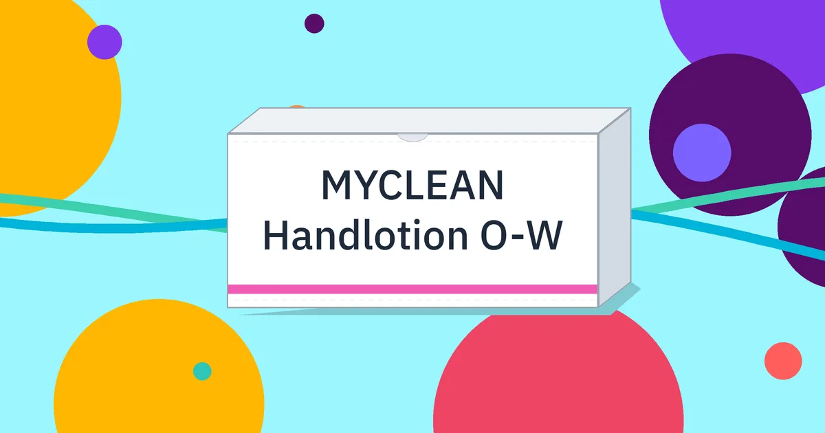 Symbolbild: Packung mit der Aufschrift MYCLEAN Handlotion O-W (PZN 20631978) – Verfügbarkeit und Bezug in Apotheken in Frankfurt am Main