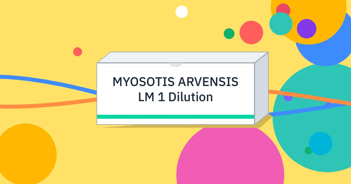 Symbolbild: Packung mit der Aufschrift MYOSOTIS ARVENSIS LM 1 Dilution (PZN 13612006) – Verfügbarkeit und Bezug in Apotheken in Frankfurt am Main