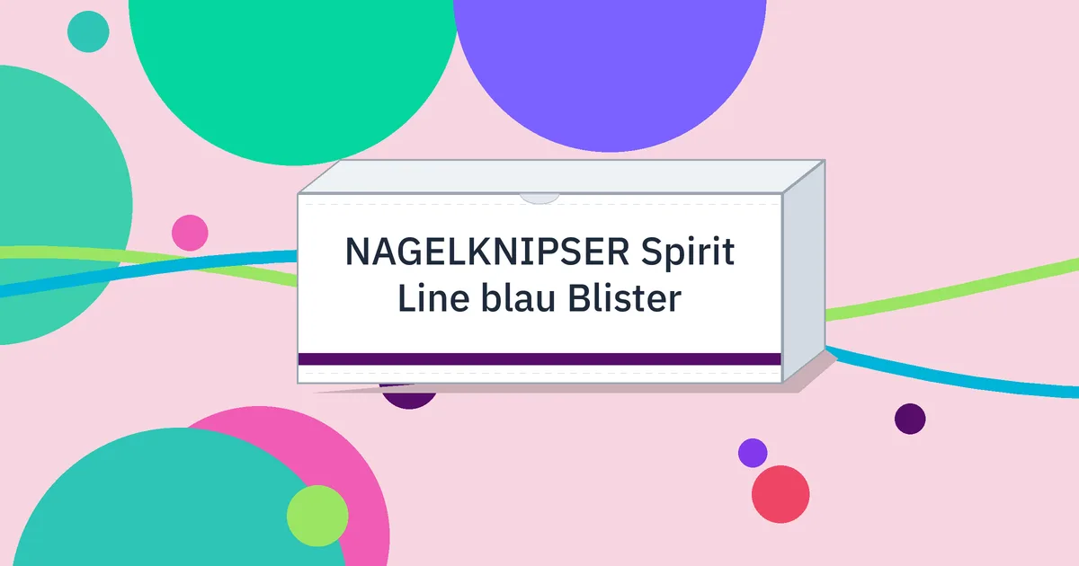 Symbolbild: Packung mit der Aufschrift NAGELKNIPSER Spirit Line blau Blister (PZN 01575808) – Verfügbarkeit und Bezug in Apotheken in Frankfurt am Main