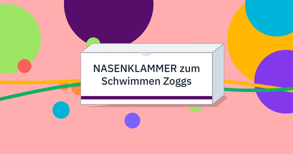 Symbolbild: Packung mit der Aufschrift NASENKLAMMER zum Schwimmen Zoggs (PZN 07244403) – Verfügbarkeit und Bezug in Apotheken in Frankfurt am Main