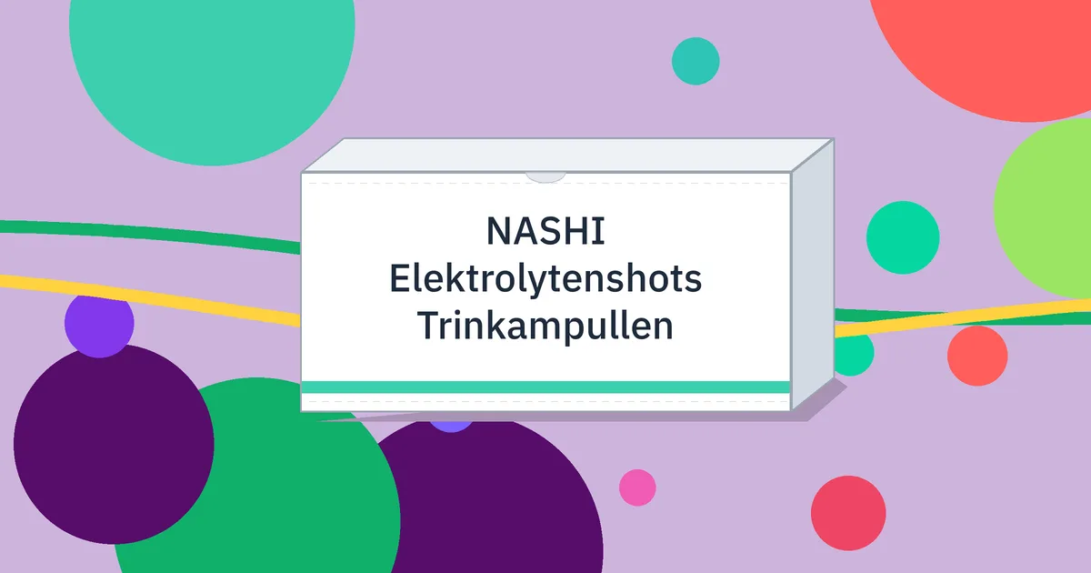 Symbolbild: Packung mit der Aufschrift NASHI Elektrolytenshots Trinkampullen (PZN 20338586) – Verfügbarkeit und Bezug in Apotheken in Frankfurt am Main